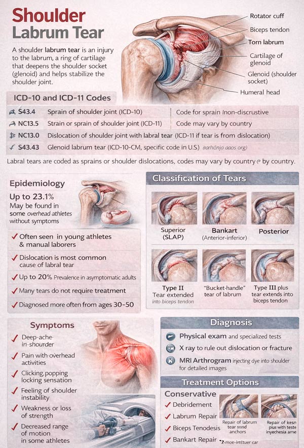 Desgarro del labrum del hombro: causas, síntomas, diagnóstico y ...